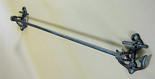 Natural Cast Iron Anchor Towel Bar 24" for Bath or Kitchen