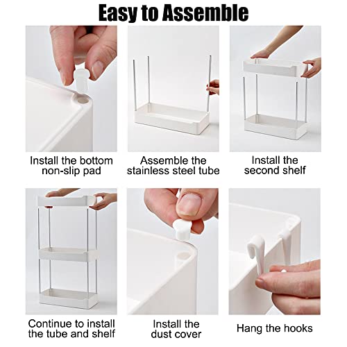 Bathroom Organizer Countertop, 3 Tier Bathroom Counter Storage Organizer, White Standing Storage Shelf for Vanity Organizer, Kitchen Spice Rack Sink Organizer Tray for Cosmetics Display, Skincare