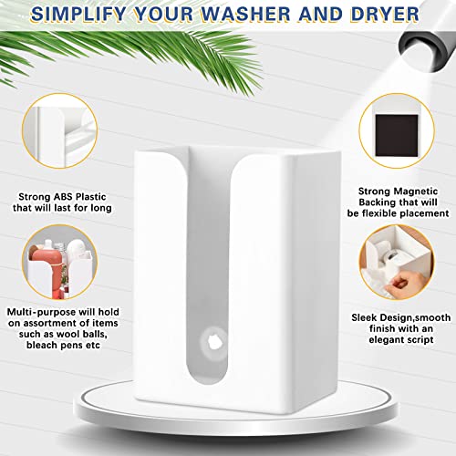 Dryer Sheets Dispenser Magnetic Dryer Sheet Holder and Storage Glove Box Holder Dispenser for Laundry Room Softener Sheets Keep Laundry Sheets Attaches to Dryer Washer Cabinet(White)