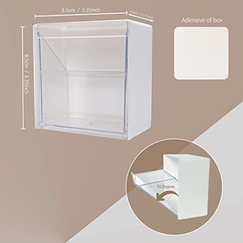 4 Pack Qtip Holder Canisters For Cotton Ball Cotton Swab, Floss Clear Wall Mounted Dispenser Bathroom Storage Organizer Vanity Bathroom Countertop Storage Container