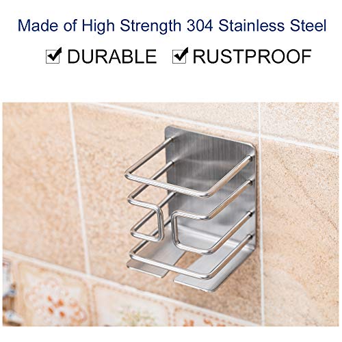 Ecosens Electric Razor Holder Stand, Strong Steel Metal Multi-Functional Electric Shaver Holder Rack Bathroom 304 Stainless Steel Bracket 3M Self-Adhesive Wall Mount Electric Razor Holder