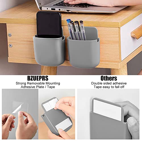 BZUEPRS Remote Control Holders Wall Mounted, 3 Pcs Self Adhesive Storage Box, Bottom Slot Easy Phone Charging, Wall Mounted Organizer Stand for Bathroom Bedroom Kitchen Office