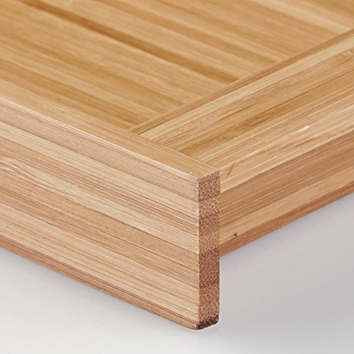 iDesign Formbu Bamboo Vanity Storage Tank Top Tray Organizer for Makeup Brushes, Tissues, Candles, Soap, Hand Towels, Toilet Paper Storage, 5.1" x 11.1" x 1.2", Natural Wood