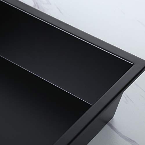 DecoMust 12“ X 12” Stainless Steel Shower Niche Modern and Elegant Design, Easy to Install, Perfect for Shampoo and Soap Storage (Matte Black)