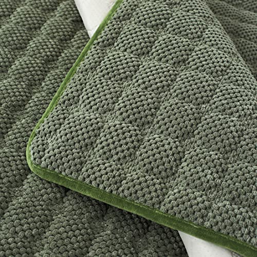 vctops Soft Corduroy Sofa Couch Cover, Plaid Sectional Couch Covers, Non-Slip Sofa Slipcover for Dogs Cats Kids(Dark Green,36"x36")
