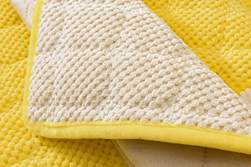 vctops Soft Corduroy Sofa Couch Cover, Plaid Sectional Couch Covers, Non-Slip Sofa Slipcover for Dogs Cats Kids(Yellow,43"x94")
