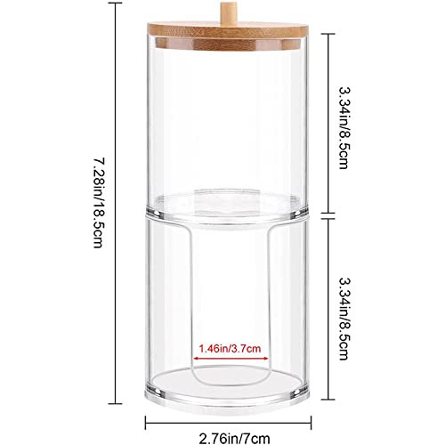 Qtip Holder Bathroom Jars Set for Cotton Ball, Restroom Organizer Canisters for Floss Pick Dispenser & Makeup Pad, Clear Acrylic S White B HKAKRSN234 Cotton Pad Holder