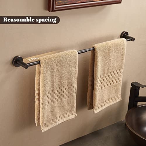 BigBig Home Bronze Towel Holder, Bathroom Towel Bar Oil Rubbed, Bath Towel Ring Wall Mounted Rustic Farmhouse Towel Rack ORB Towel Holder