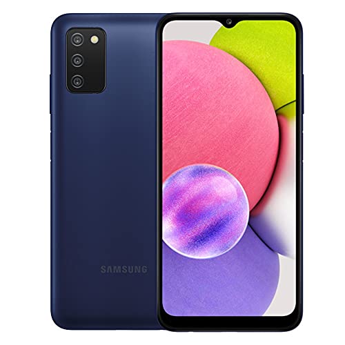 SAMSUNG Galaxy A03S (64GB, 4GB) 6.5" HD+, 5000mAh Battery Dual SIM GSM Unlocked 4G LTE (T-Mobile, AT&T, NOT Metro, Global) International Model A037M/DS (w/Fast Car Charger, Blue)