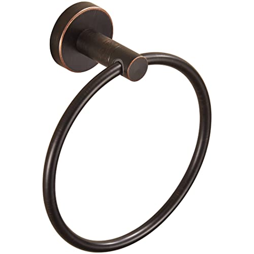 BigBig Home Bronze Towel Holder, Bathroom Towel Bar Oil Rubbed, Bath Towel Ring Wall Mounted Rustic Farmhouse Towel Rack ORB Towel Holder