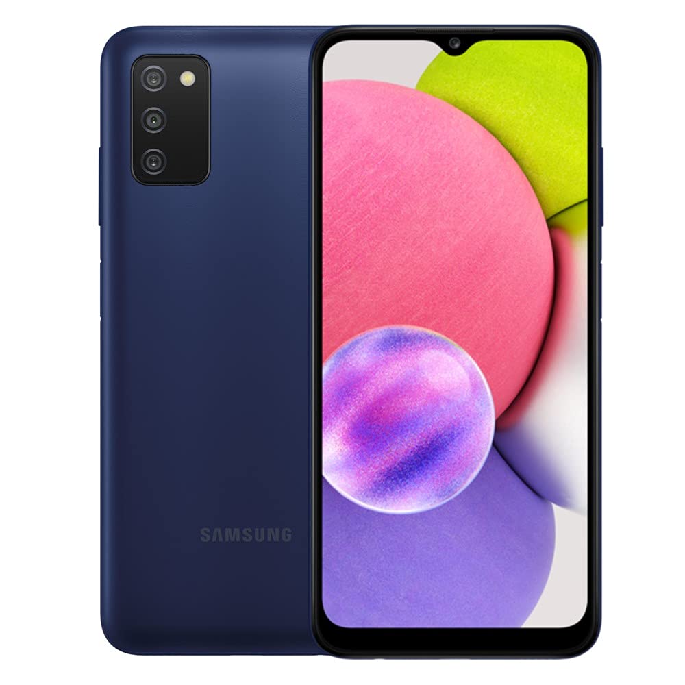 SAMSUNG Galaxy A03S (64GB, 4GB) 6.5" HD+, 5000mAh Battery Dual SIM GSM Unlocked 4G LTE (T-Mobile, AT&T, NOT Metro, Global) International Model A037M/DS (w/Fast Car Charger, Blue)