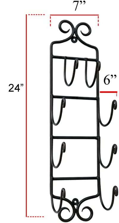 Towel Rack Wall Mounted, Bathroom Decor, Metal Towel & Wine Rack Holder, Storage Shelf for Bath Cloths, Small/Large Towels, Yoga Mat, Foam Roller, Washcloths, Hats, Decor (Black) by The Metal Magician