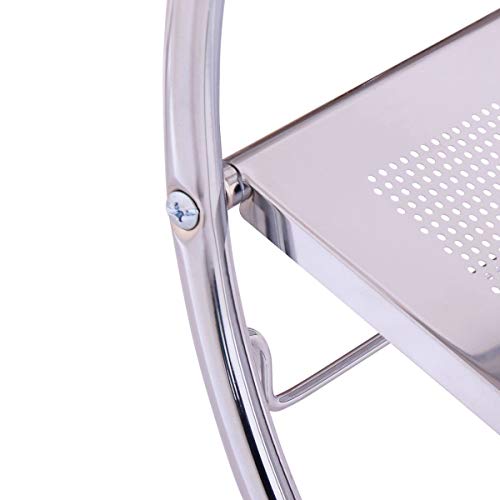 Bathroom Shelf with Towel Bar Shower Organizer Waterjoy Wall Mounted Chrome Towel Rack 2-Tier Toilet Bathroom Storage Rack, Rustproof
