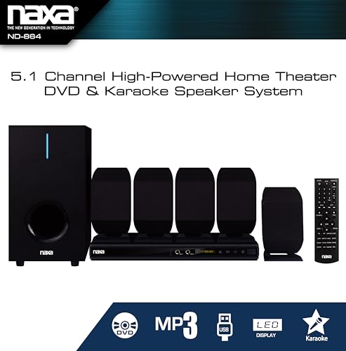 Naxa Electronics ND-864 5.1 Channel High-Powered Home Theater DVD & Karaoke Speaker System