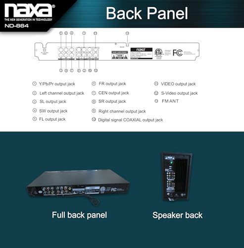 Naxa Electronics ND-864 5.1 Channel High-Powered Home Theater DVD & Karaoke Speaker System