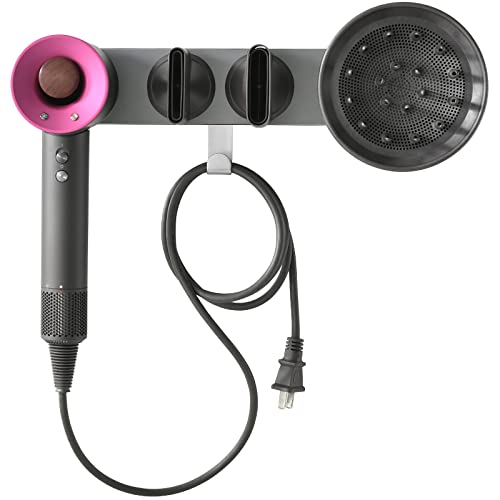 SINGSUO Hair Dryer Holder for Dyson, Wall Mount Blow Dryer Holder for Dyson, Magnetic Hair Dryer Wall Bracket, Hair Dryer Hanger, Hair Dryer Organizer for Dyson (Large, Gray)