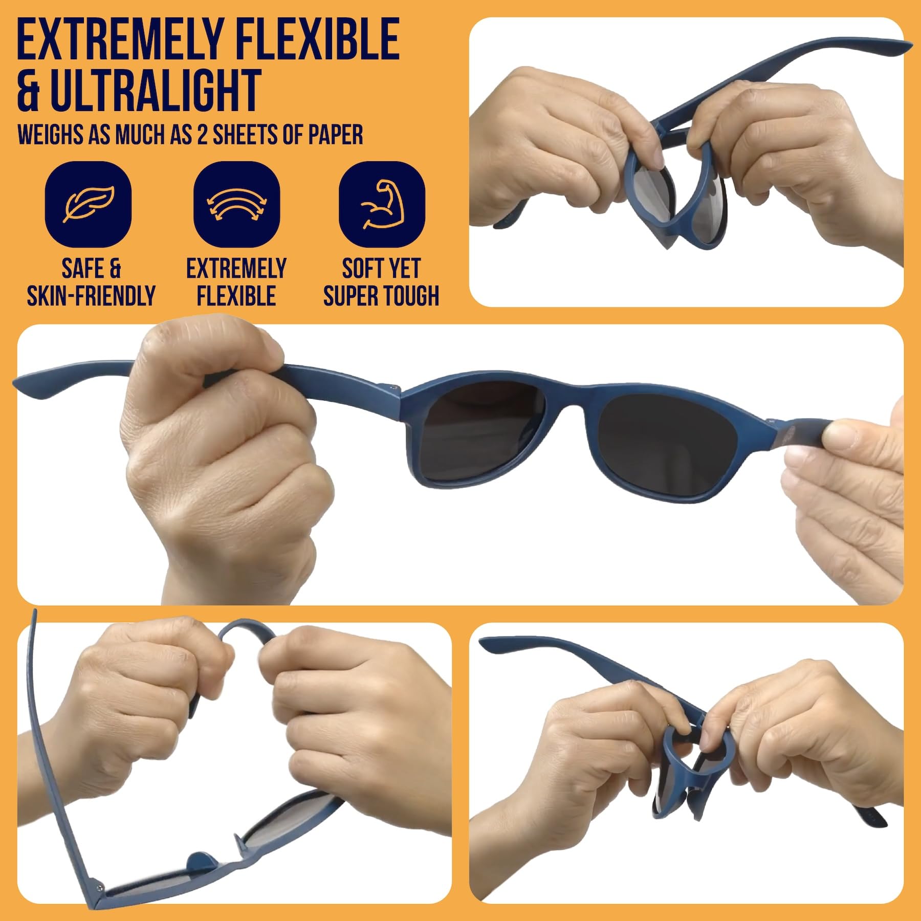Polarized Baby Sunglasses With Strap - Unbreakable Flexible Infant Sunglasses For Toddlers Newborns 0-24 Months