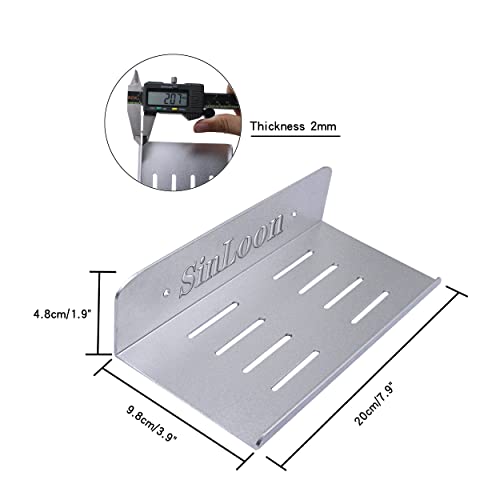 SinLoon 7.8 Inch Small Shelf in Flat Satin Aluminum Bathroom Shelf Wall Mount for Small Speaker Smartphone, Tablet, Toiletries (Silver)