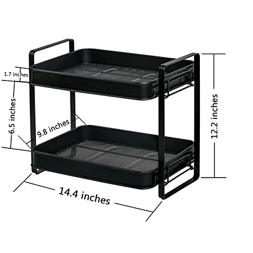 Bathroom Counter Organizer,Goporcelain 2 Tier Perfume Organizer Cosmetic Makeup Organizer for Vanity Kitchen Bathroom Organizer Countertop Vanity Shelf Tray Sink Storage Skincare Organizer Spice Rack
