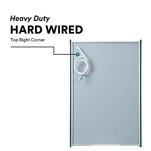Fine Fixtures Bathroom Medicine Cabinet, Aluminum, Recessed/Surface Mount, 24" x 30", 2 Door, Mirrored w/ 2 LED Strips