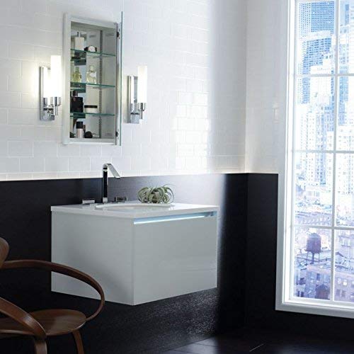 Robern RC1626D4FP1 R3 Series Single Door Mirrored Medicine Cabinet with Plain Door, Plain