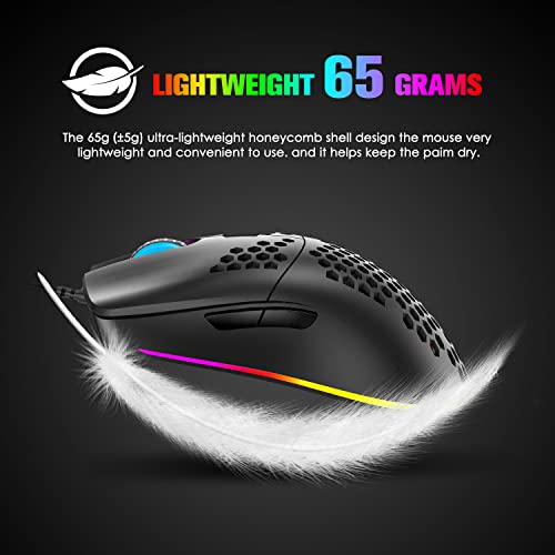60% Gaming Keyboard and Mouse Combo with Wired RGB Backlight Mechanical Keyboard,12000 DPI Lightweight Gaming Mouse,Gaming Mouse pad for PC Gamers and Xbox and PS4 Users (Black)