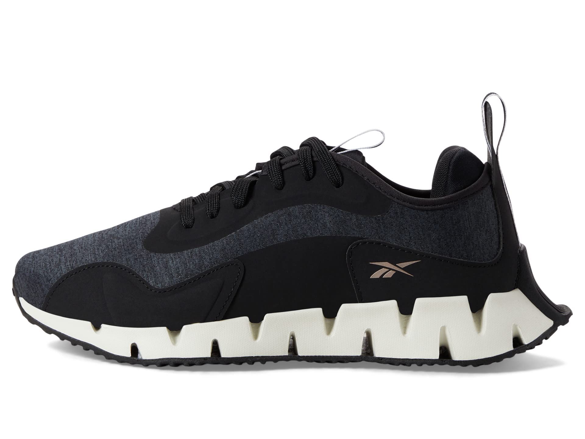 Reebok Women's Zig Dynamica Sneaker, Black/Chalk/Rose Gold, 10