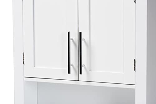 Baxton Studio Turner White Finished Wood 2-Door Bathroom Wall Storage Cabinet