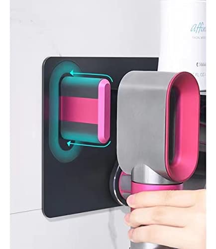 Wall Mount Holder Compatible with Dyson Airwrap Curling Iron Accessories, Metal Accessories Storage Stand Rack with Cord Organizer Hook for Home Bedroom Bathroom Hair Salon (Black)