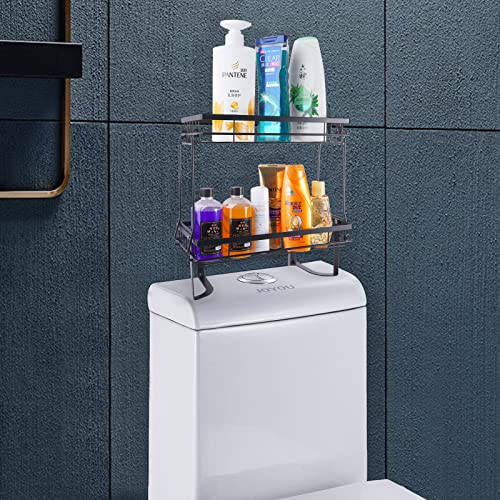 petisal Over The Toilet Storage, 2-Tier Bathroom Organizer Shelves, Multifunctional Toilet Rack,Space-Saving Storage,Bathroom Decor,Bathroom Furniture(Black)