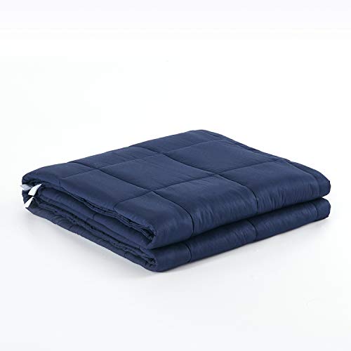 California King Size Weighted Blanket | 90''x108'',25lbs | Perfect for Couples | Premium Cotton Material with Glass Beads | Navy