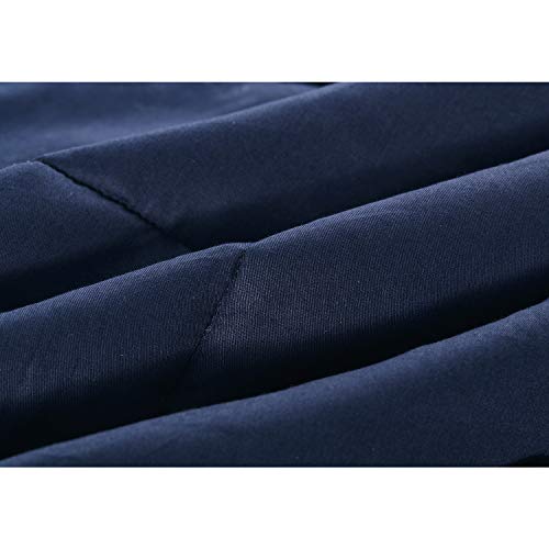 California King Size Weighted Blanket | 90''x108'',25lbs | Perfect for Couples | Premium Cotton Material with Glass Beads | Navy