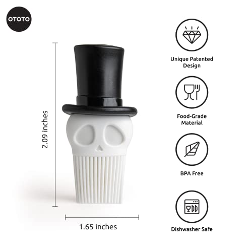 Skully Basting Brush by OTOTO - Silicone Pastry Brush, Kitchen Brush, Spooky Gifts, Skull Kitchen Accessories, Food Basting Brush for Cooking - Kitchen Gift, Kitchen Gadgets, Funny Gifts, Unique Gifts