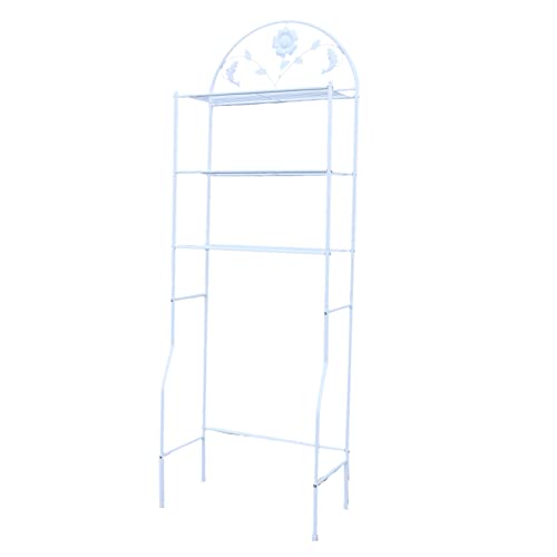 3-Tier Over-The-Toilet Storage Rack, Iron Space Saver Organizer Rack Stable Freestanding Anti-Tilt Shelf Bathroom Organizer Shelf Toilet Stands, 70.9x24.4x12.6 Inch (White)