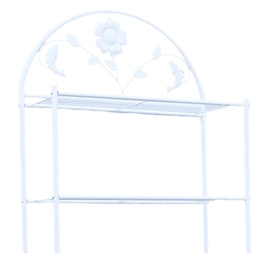 3-Tier Over-The-Toilet Storage Rack, Iron Space Saver Organizer Rack Stable Freestanding Anti-Tilt Shelf Bathroom Organizer Shelf Toilet Stands, 70.9x24.4x12.6 Inch (White)