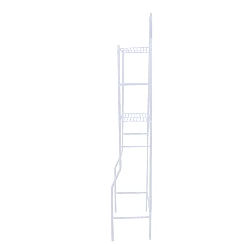3-Tier Over-The-Toilet Storage Rack, Iron Space Saver Organizer Rack Stable Freestanding Anti-Tilt Shelf Bathroom Organizer Shelf Toilet Stands, 70.9x24.4x12.6 Inch (White)