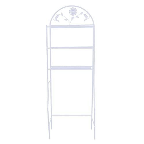 3-Tier Over-The-Toilet Storage Rack, Iron Space Saver Organizer Rack Stable Freestanding Anti-Tilt Shelf Bathroom Organizer Shelf Toilet Stands, 70.9x24.4x12.6 Inch (White)
