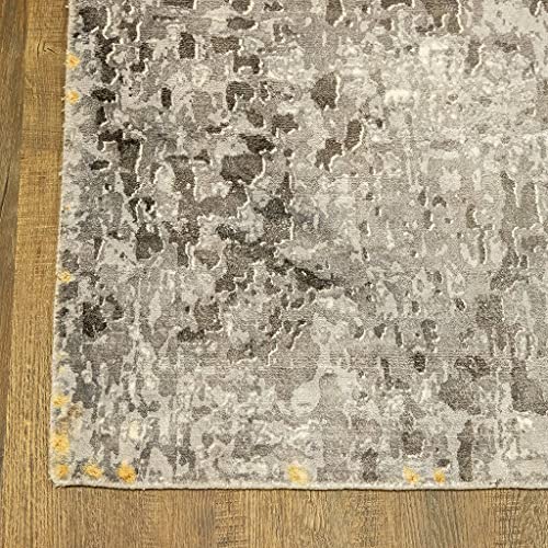 Westside Market Indo Gray Rug Handmade Area Rug 100% Wool 8'1" x 10'1", Gray