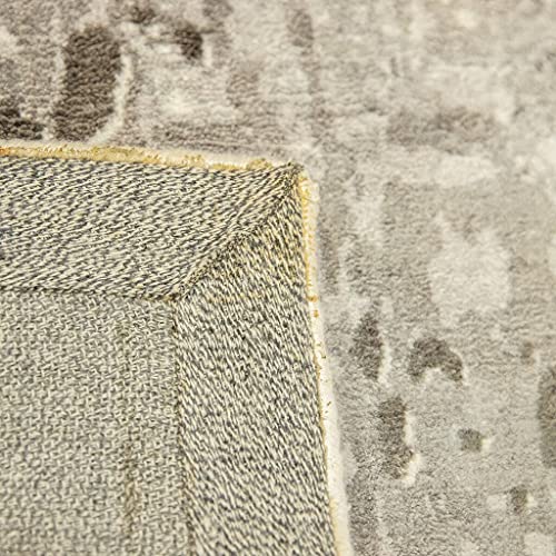 Westside Market Indo Gray Rug Handmade Area Rug 100% Wool 8'1" x 10'1", Gray