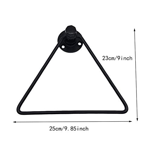 Industrial Triangle Pipe Hand Towel Rack Wall Mounted Towel Holder for Bathroom Kitchen