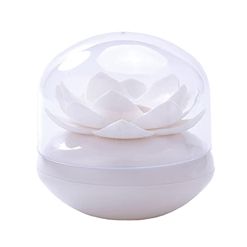 Chemlliy 3 Pack Cotton Swab Organizer Lotus Flower Designed Cotton Bud Holder Q-Tips Toothpicks Storage Box Holder