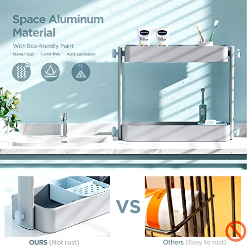 dabria Shower Caddy Hanging, Stable Shower Caddy Over Shower Head with Adjustable Height, 3 in 1 Rust Proof Shower Organizer Shelf, No Drilling, 4 Powerful Suction Cups, Non-Slip Hanging Shower Caddy
