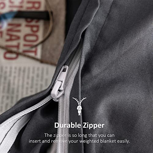 Syrinx Weighted Blanket Cover Cooling Queen Size 60"x80" Dark Grey (Comfortable and Breathable Fabric)