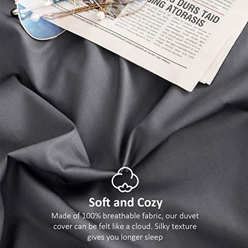 Syrinx Weighted Blanket Cover Cooling Queen Size 60"x80" Dark Grey (Comfortable and Breathable Fabric)