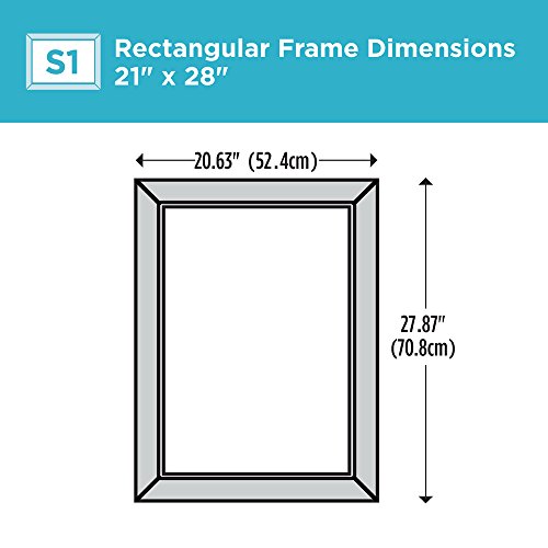Delta Wall Mount 21 in. x 28 in. Small S1) Rectangular Framed Float Mounting Bathroom Mirror in Matte Black with Standard Glass