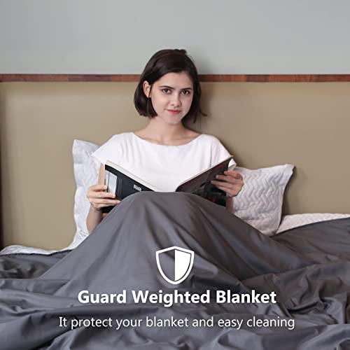 Syrinx Weighted Blanket Cover Cooling Queen Size 60"x80" Dark Grey (Comfortable and Breathable Fabric)