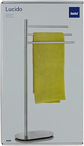 kela Free Standing Towel Rack Stand - Three Tier Organizer for Bath and Hand Towels - Study by Weight - Elegant by Design - Glossy Stainless Steel