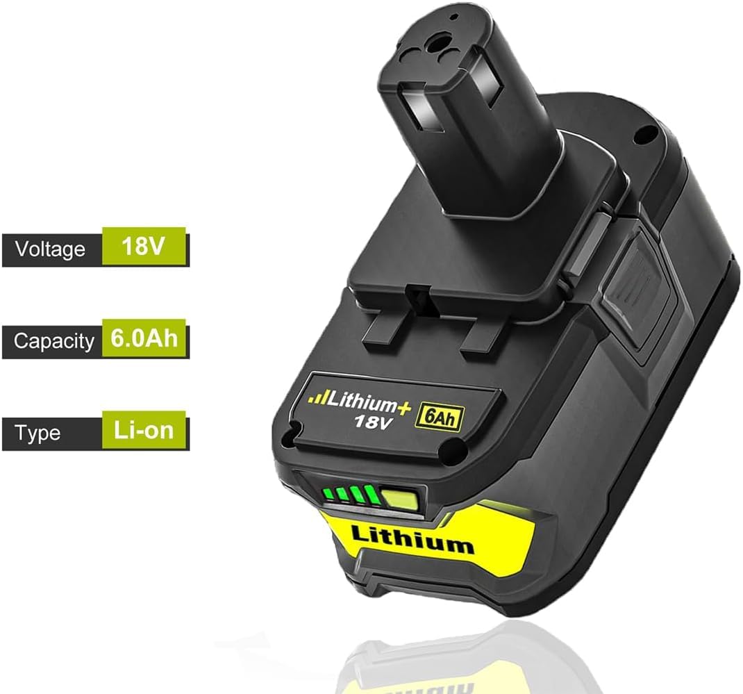VIRSHX BATT 2Pack 18V 6.0Ah Battery Replacement Compatible with Ryobi 18V Lithium-ion Battery P102 P103 P105 P107 P108 P109 Cordless Tool Battery