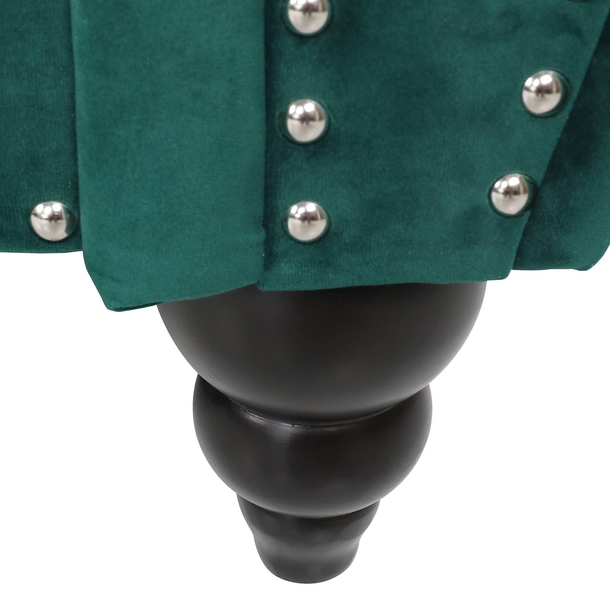NOSGA Modern Chesterfield Fabric 3 Seater Couch Furniture, Deep Button Tufted Chesterfield Velvet Sofa with Scroll Arms, Upholstery Nailhead Trim Sofa Couches for Living Room(Green)