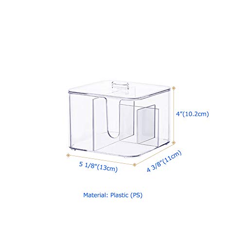 Poeland Cotton Pads Holder Cotton Swab Balls Holder Organizer Cosmetic Pads Container Flossers Box Case